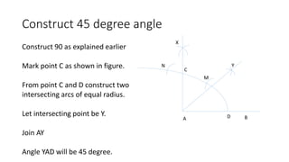 Constructions of basic angles | PPTX