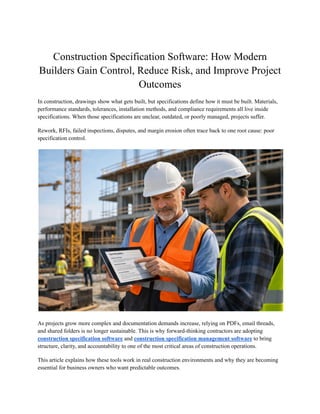 Construction Specification Software_ How Modern Builders Gain Control ...