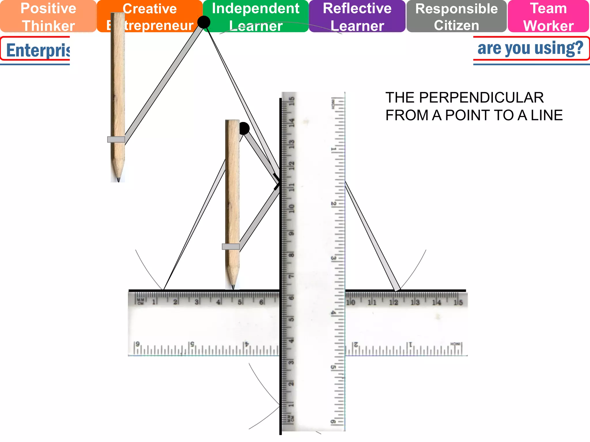 Constructions perpendicular and angle bisectors level 6 lesson | PPT
