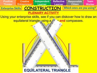 Constructions perpendicular and angle bisectors level 6 lesson | PPT