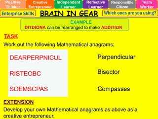 Constructions perpendicular and angle bisectors level 6 lesson | PPT