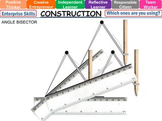 Constructions perpendicular and angle bisectors level 6 lesson | PPT