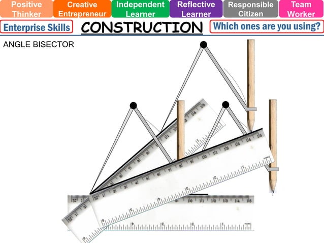 Constructions perpendicular and angle bisectors level 6 lesson | PPT