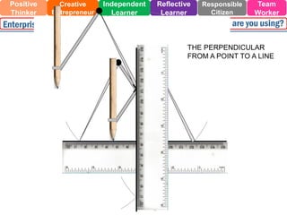 Constructions perpendicular and angle bisectors level 6 lesson | PPT
