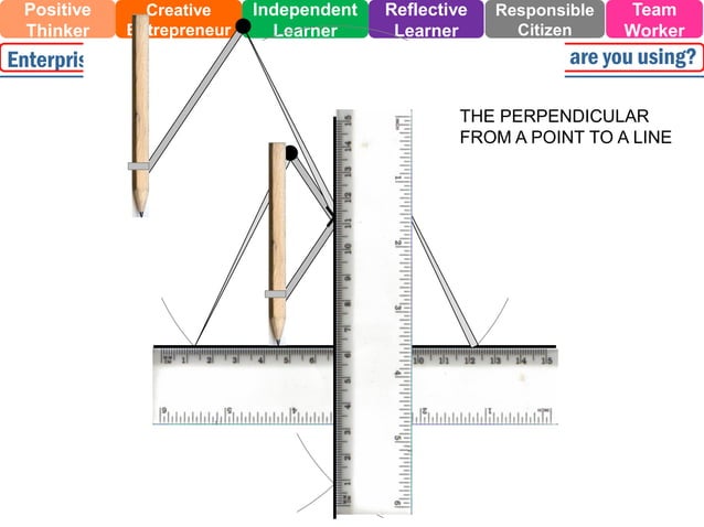 Constructions perpendicular and angle bisectors level 6 lesson | PPT