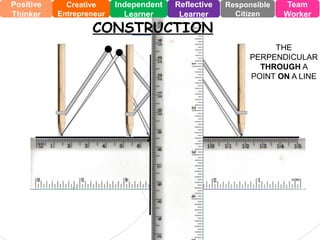 Constructions perpendicular and angle bisectors level 6 lesson | PPT