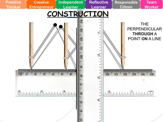 Constructions perpendicular and angle bisectors level 6 lesson | PPT