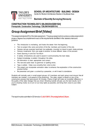 Construction technology 2 assignment brief | DOCX