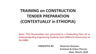 Construction tender preparation | PPT | Free Download