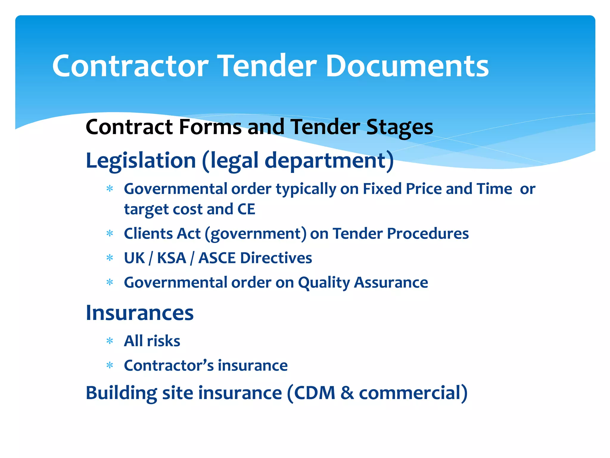 Construction tender process | PPTX