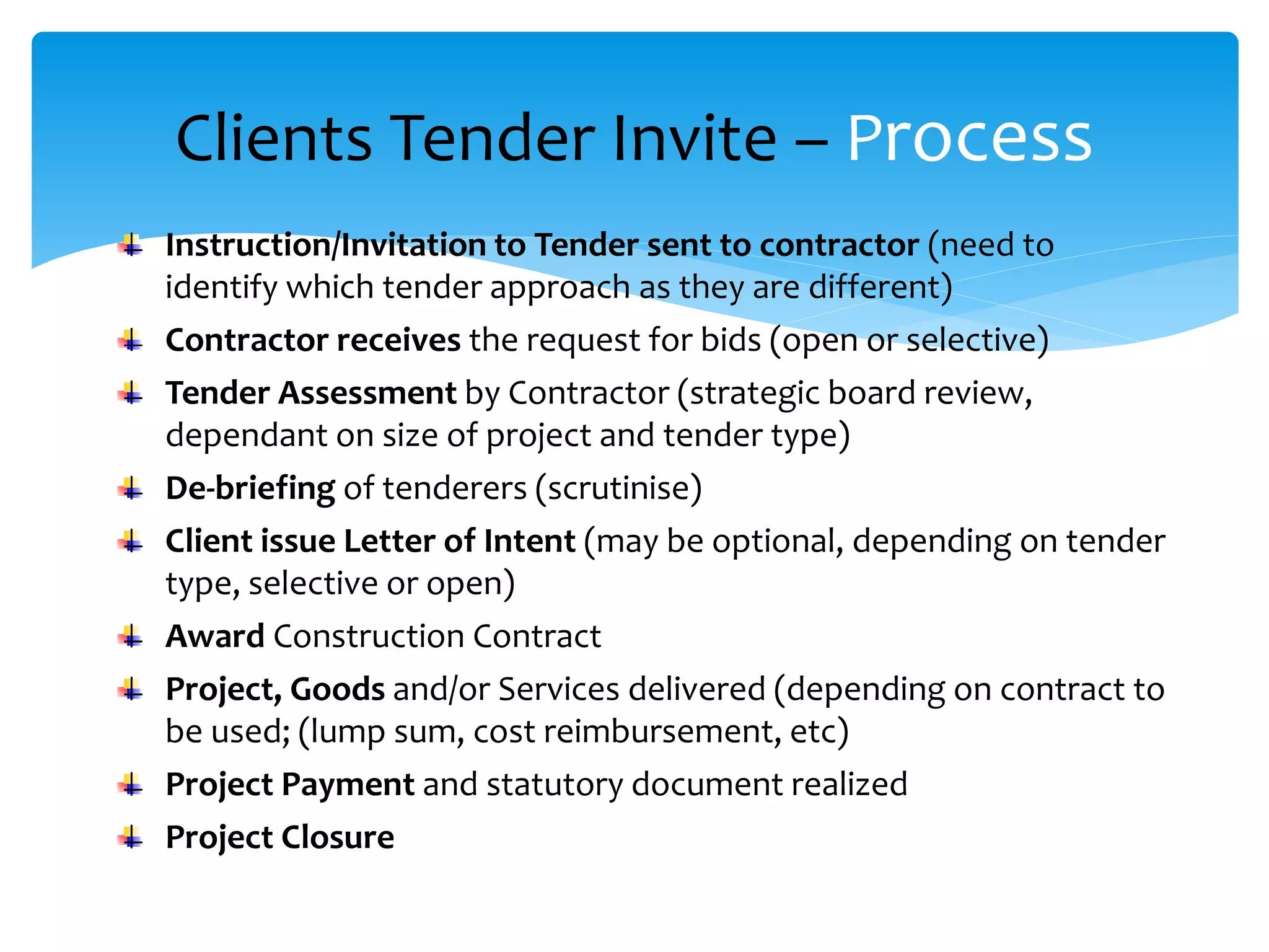 Construction tender process | PPTX