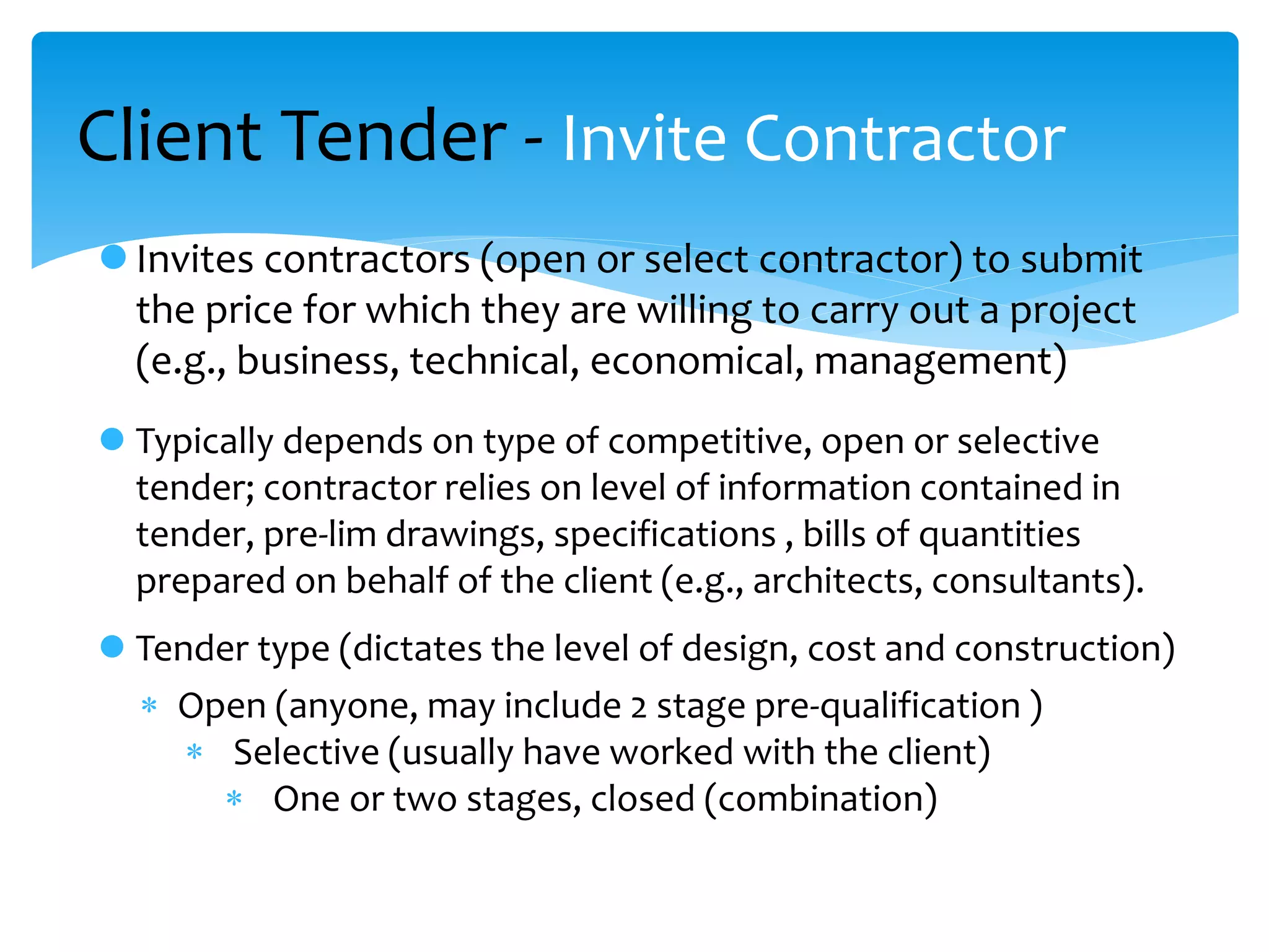 Construction tender process | PPTX