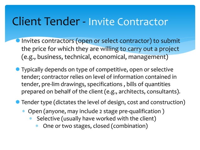 Construction tender process | PPTX