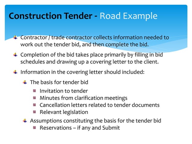 Construction tender process | PPTX