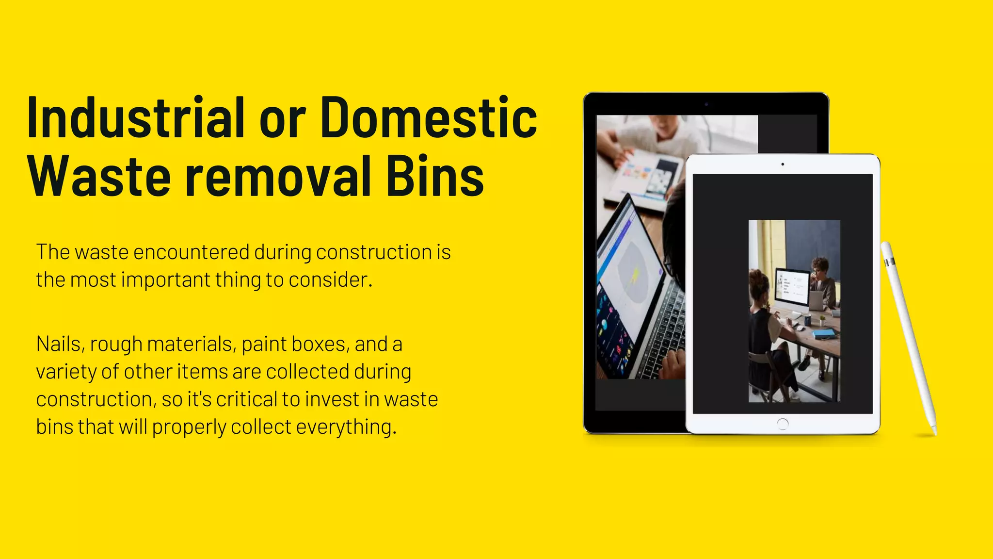 Construction trash discarding with metal waste containers | PPT