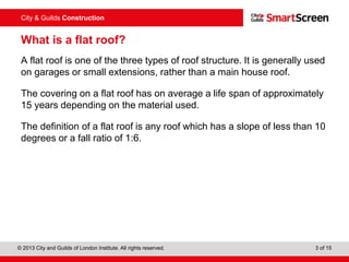 Presentation : Flat roofs L1 Brick diploma | PDF
