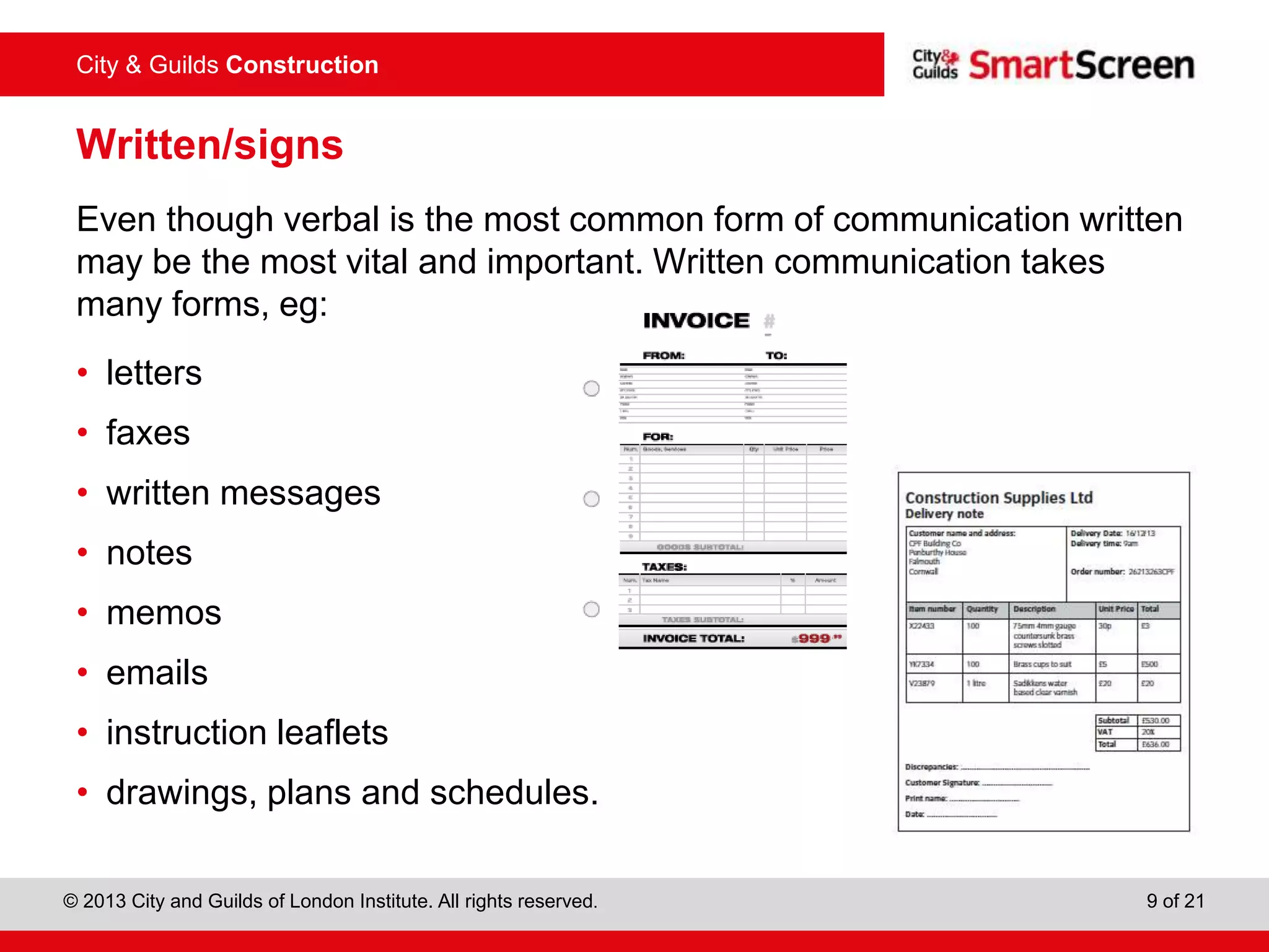 101 Level 1 Principles of building construction, information and communication | PPTX