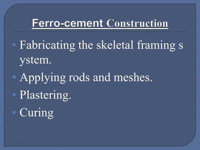 Construction using ferrocement | PPTX | Civil Engineering Industry ...