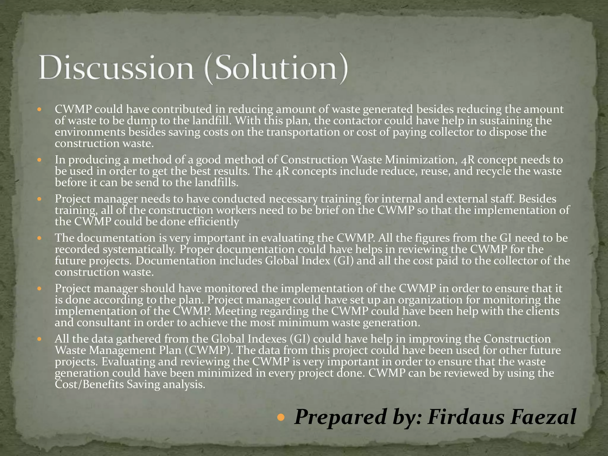 Construction waste management plan | PPTX