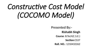 Constructive Cost Model.pptx presentation for software Engineering | PPT