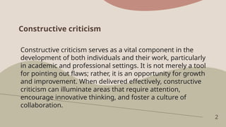 Constructive criticism in scientific writing | PPTX