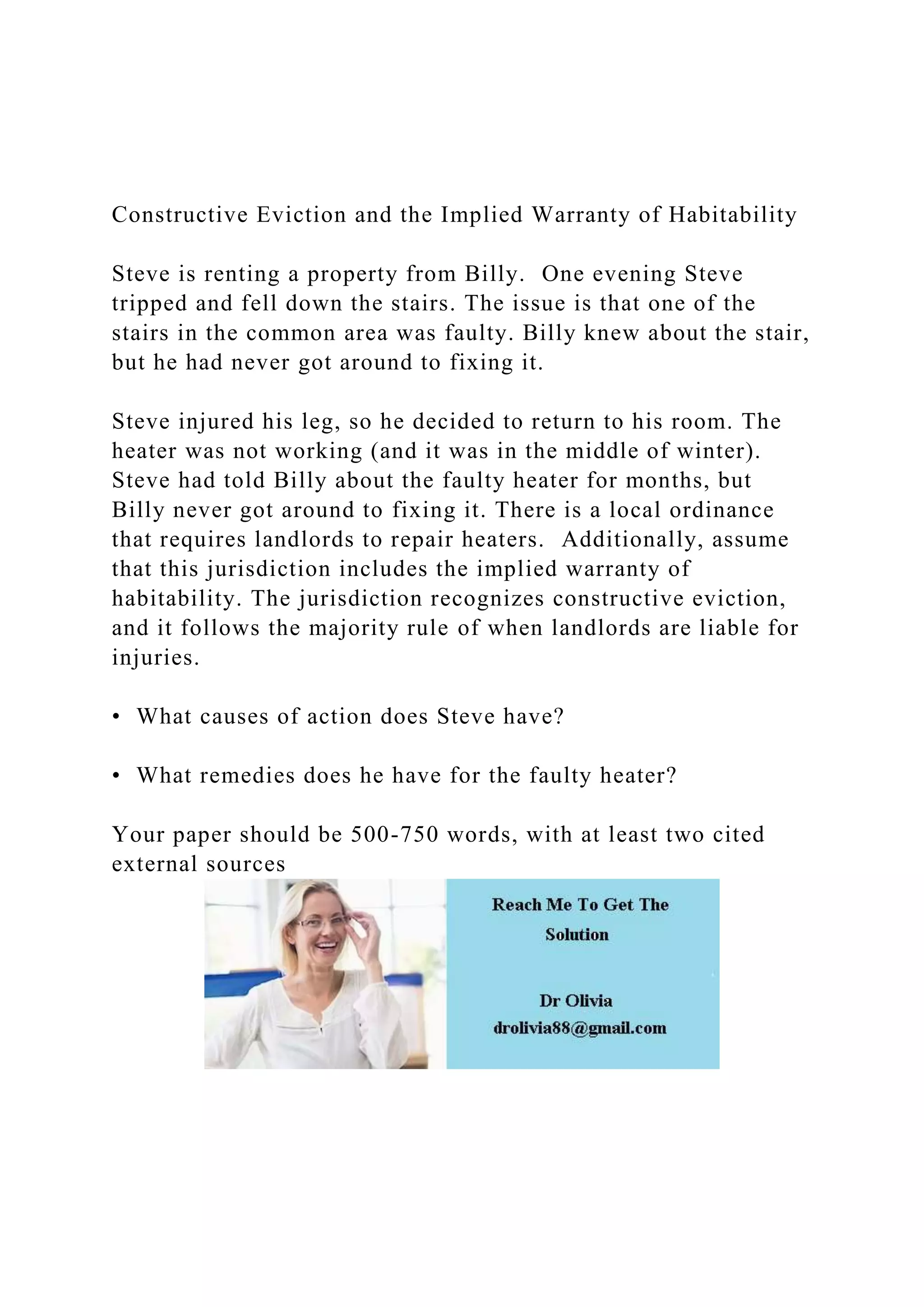 Constructive Eviction and the Implied Warranty of Habitability.docx