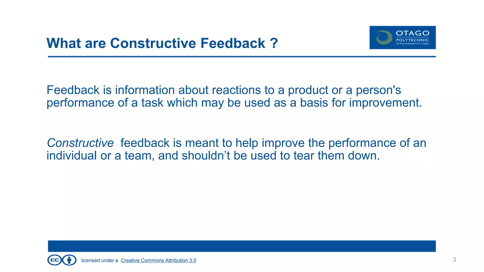 Giving and Receiving Constructive Feedback Powerpoint | PPTX