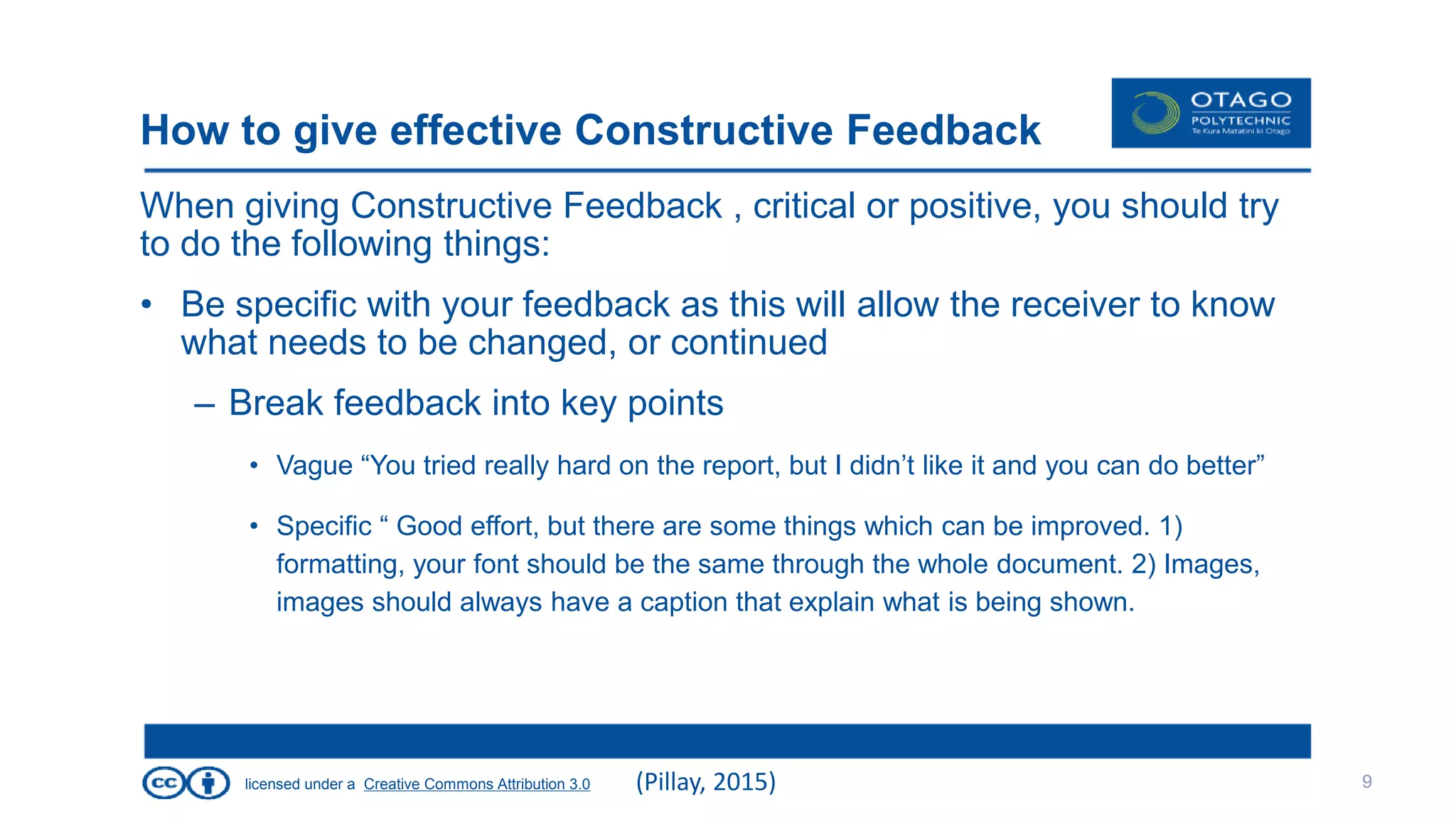 Giving and Receiving Constructive Feedback Powerpoint | PPTX
