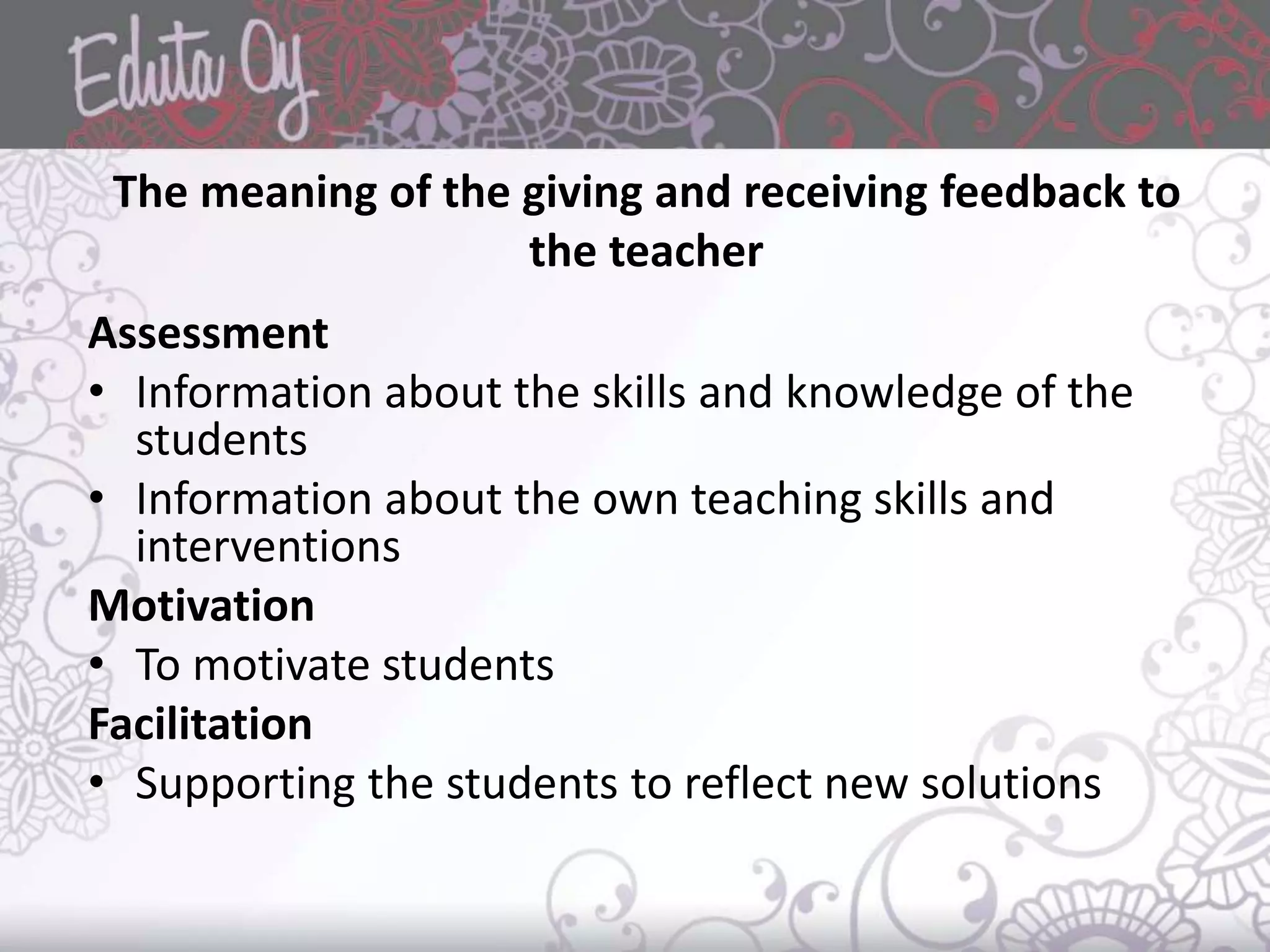 Constructive feedback in university teaching | PPT