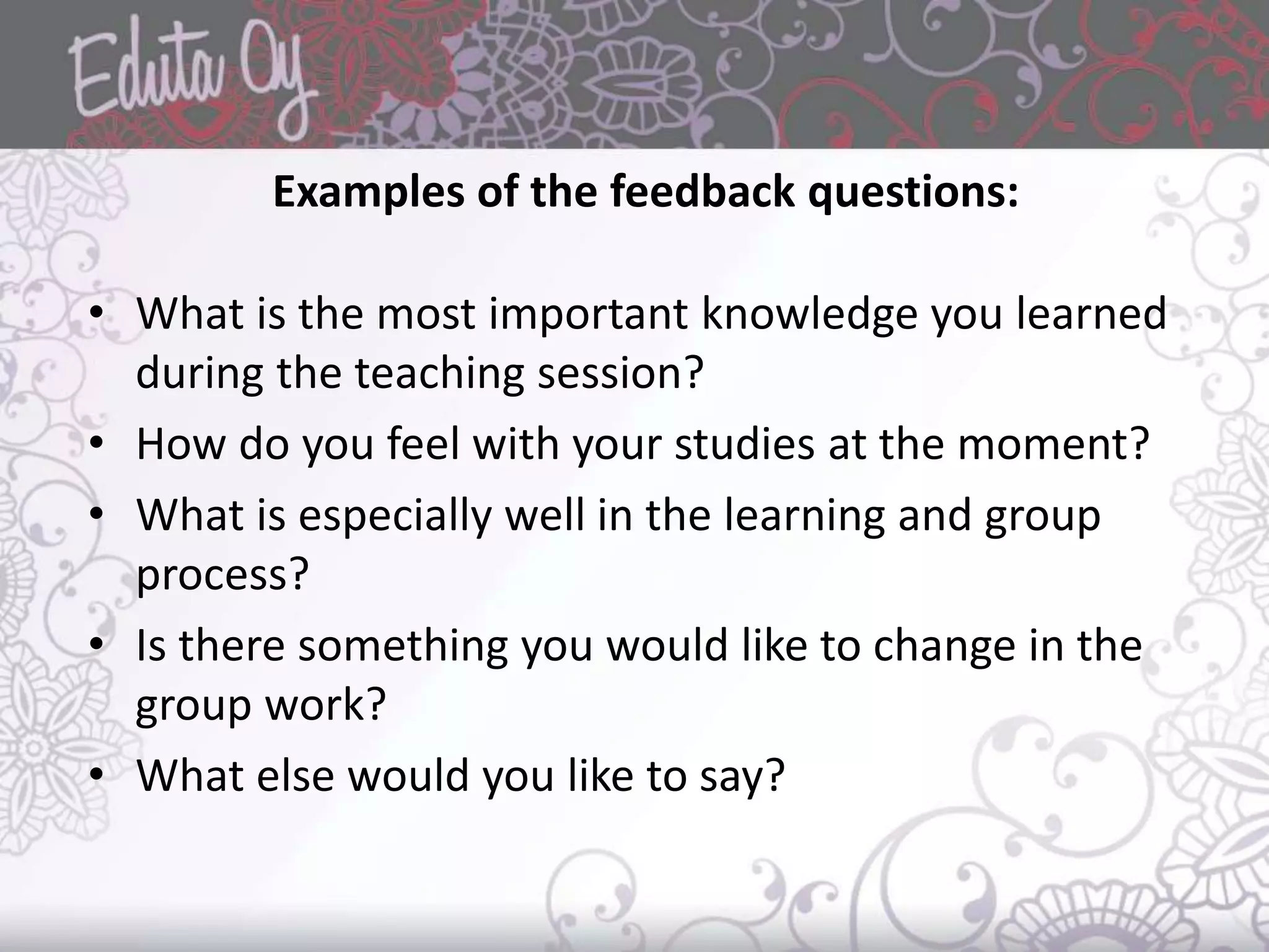 Constructive feedback in university teaching | PPT