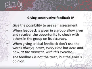 Constructive feedback in university teaching | PPT