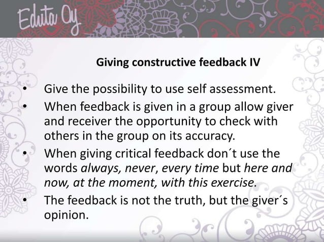 Constructive feedback in university teaching | PPT