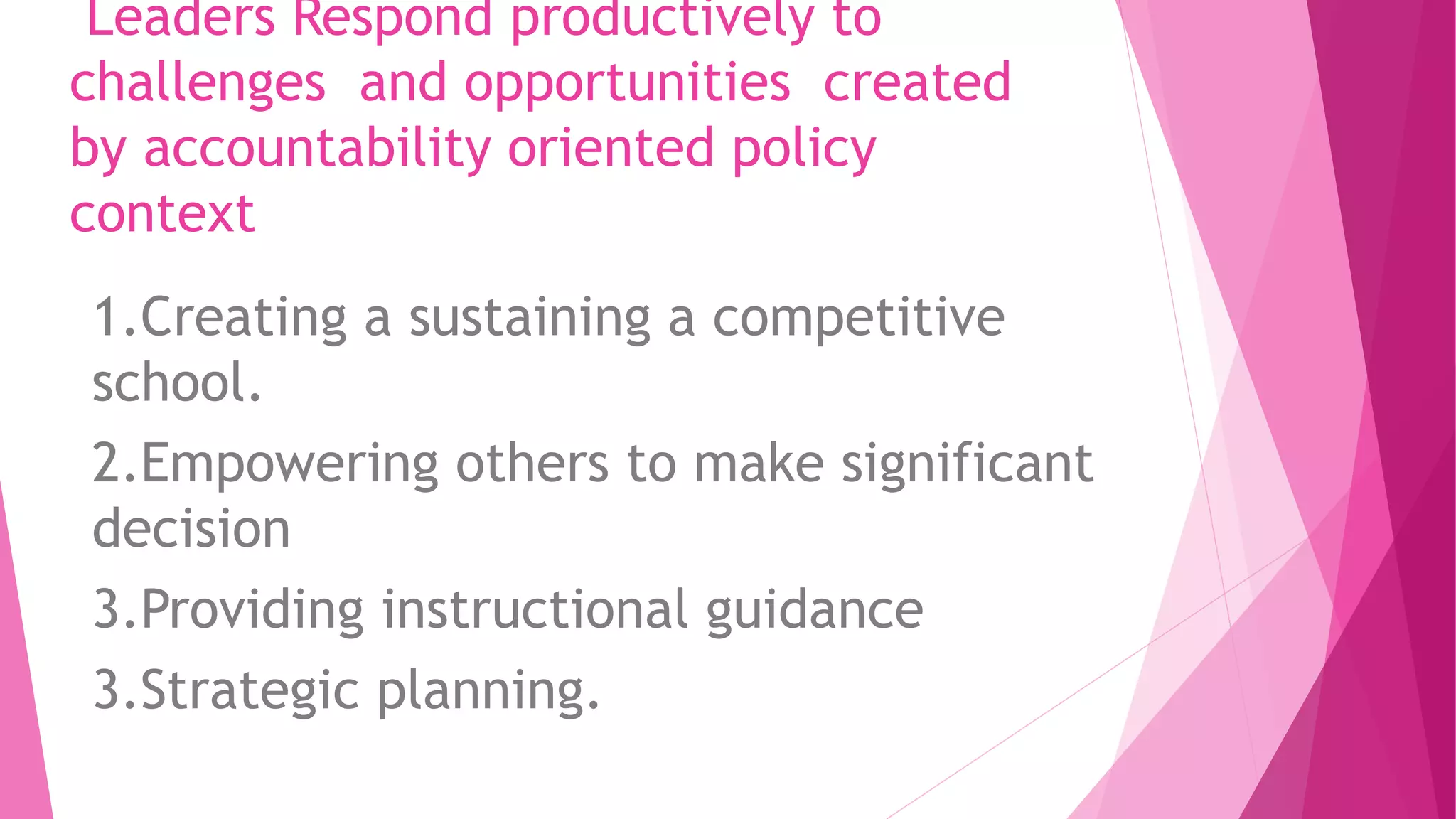 Constructive leadership for school improvement | PPTX