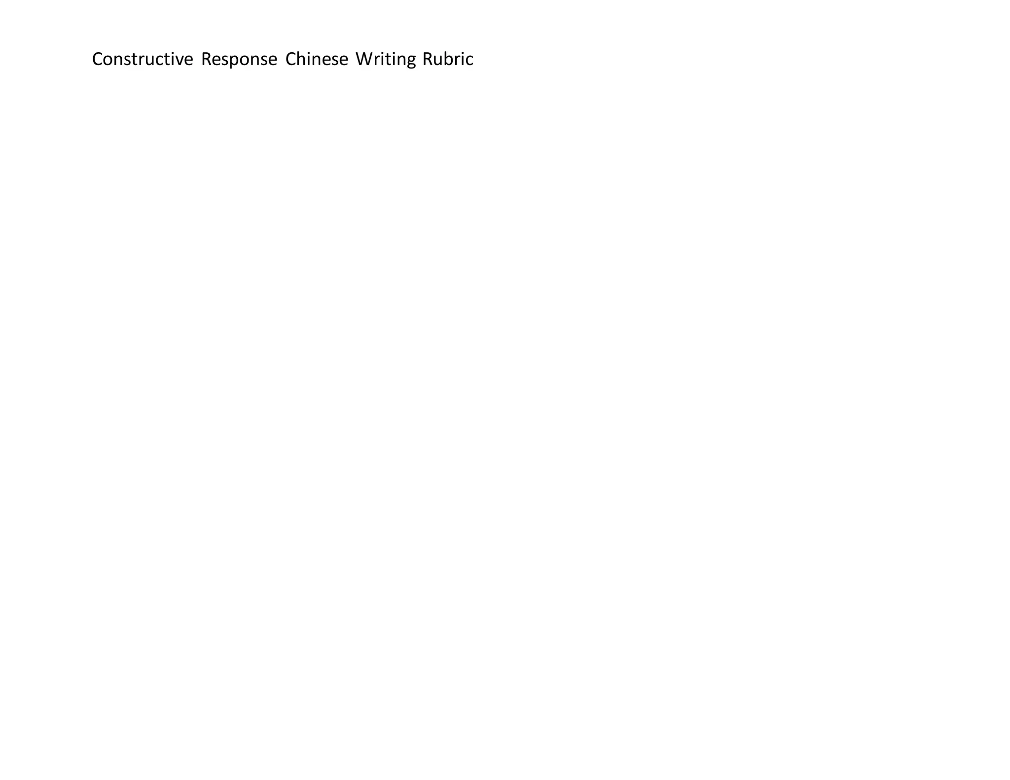 Constructive Response Chinese Writing Rubric | PPT