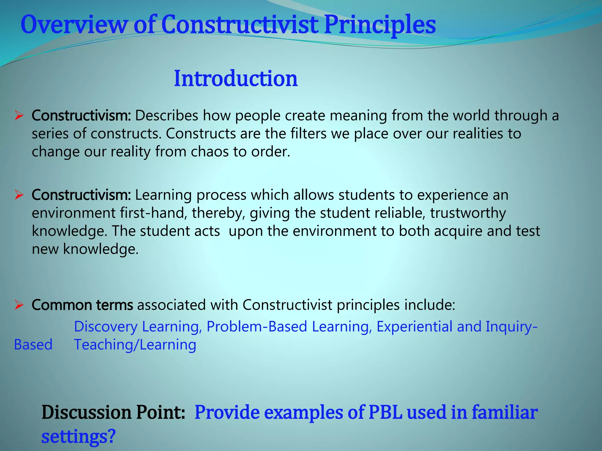 Constructivisim Learning Theory | PPTX