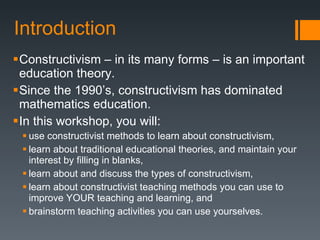 Constructivism: How to Use It to Improve YOUR Teaching and Learning | PPT