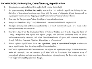 Constructivism: N. Onuf, A. Wendt | PPT