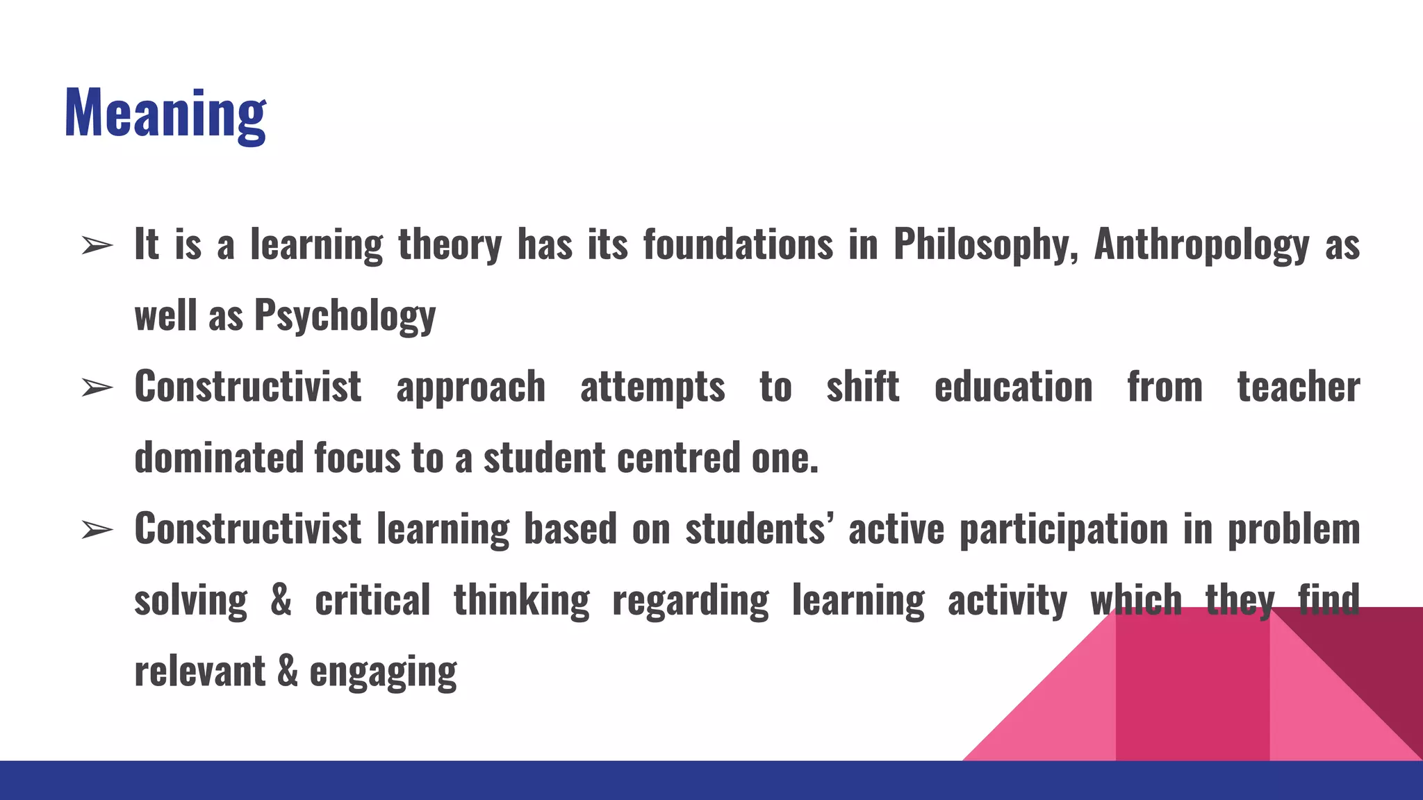 CONSTRUCTIVISM.pptx | Educational Assessment | Education