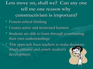 constructivism approach in teaching and learning.pp_.ppt | Educational Assessment | Education