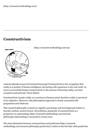 Constructivism and positivism research methodology | PDF