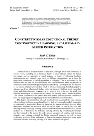 Constructivism%20as%20 educational%20theory | PDF