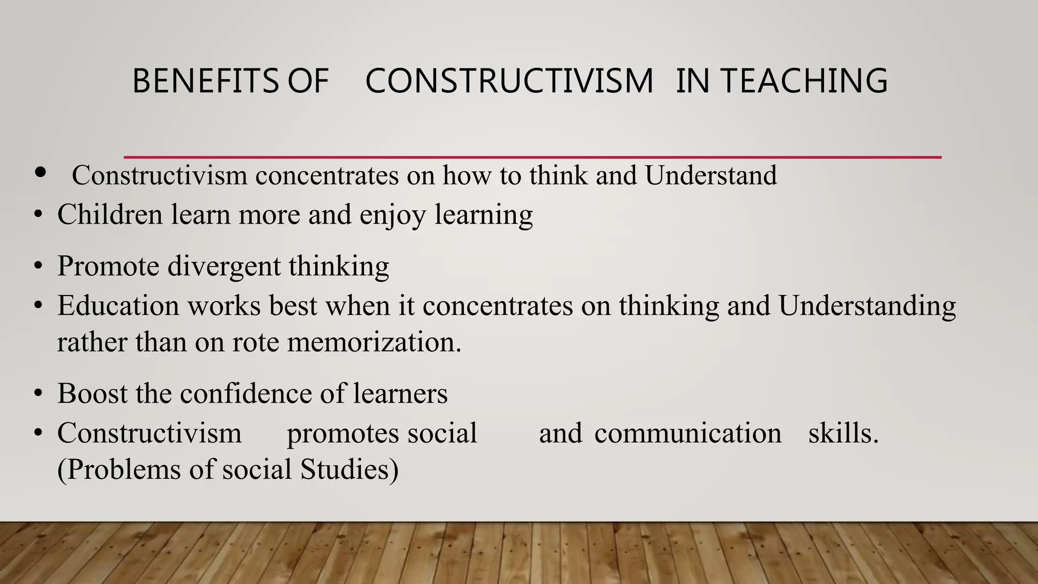 Constructivism and education | PPTX