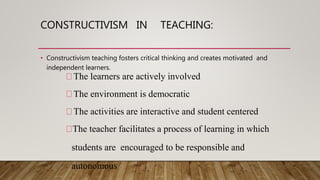 Constructivism and education | PPTX