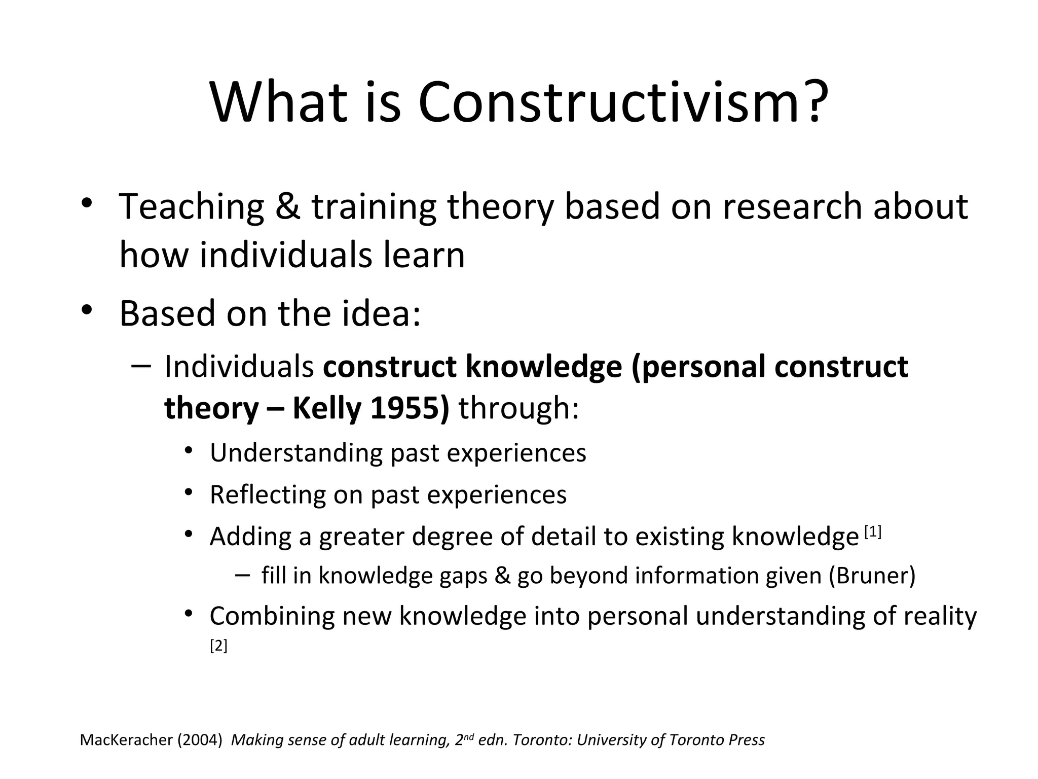 Constructivism an educational theory | PPT