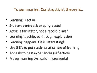 Constructivism an educational theory | PPT