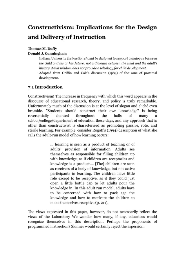 Constructivism implications | PDF