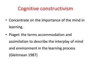 Constructivism in theory and practice | PPTX