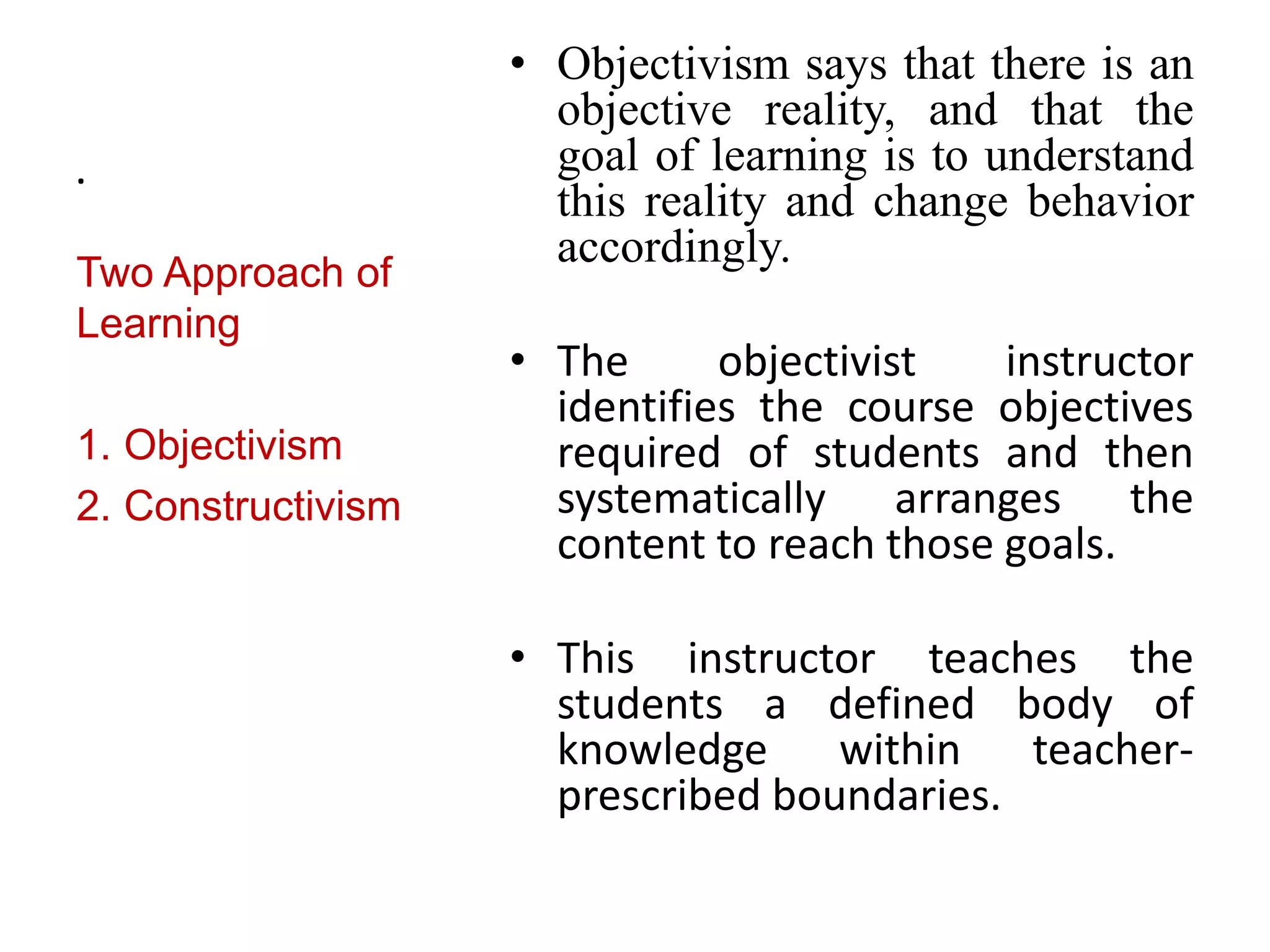Constructivism learning/Learning Styles | PPT