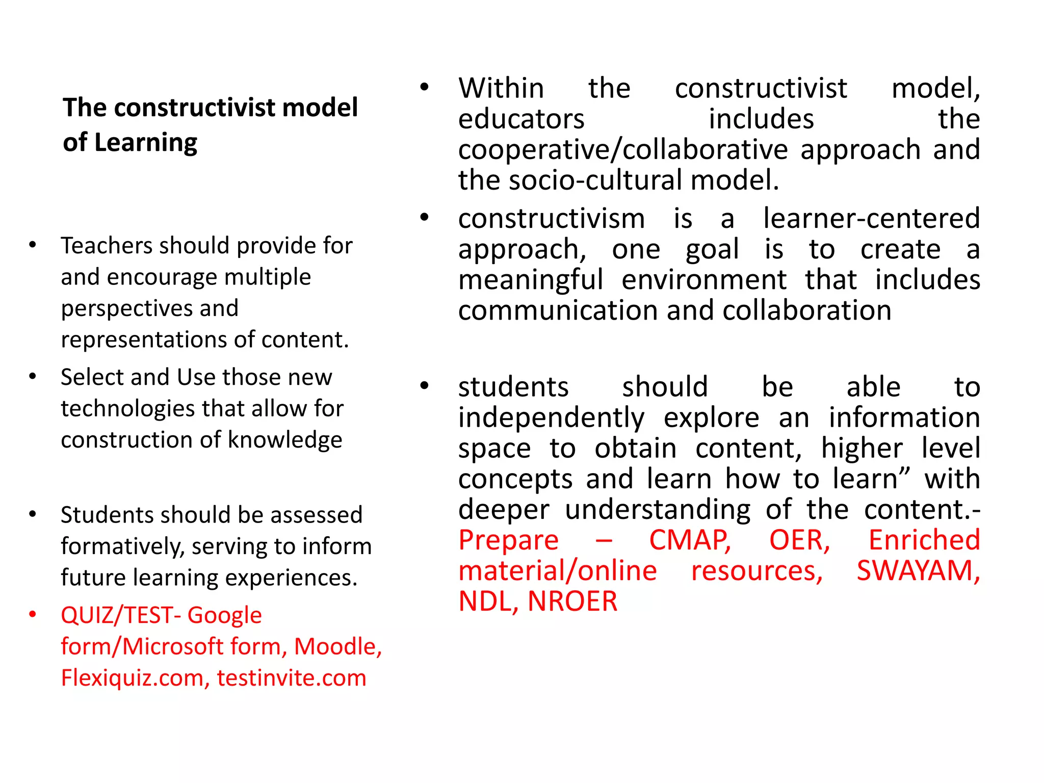 Constructivism learning/Learning Styles | PPT