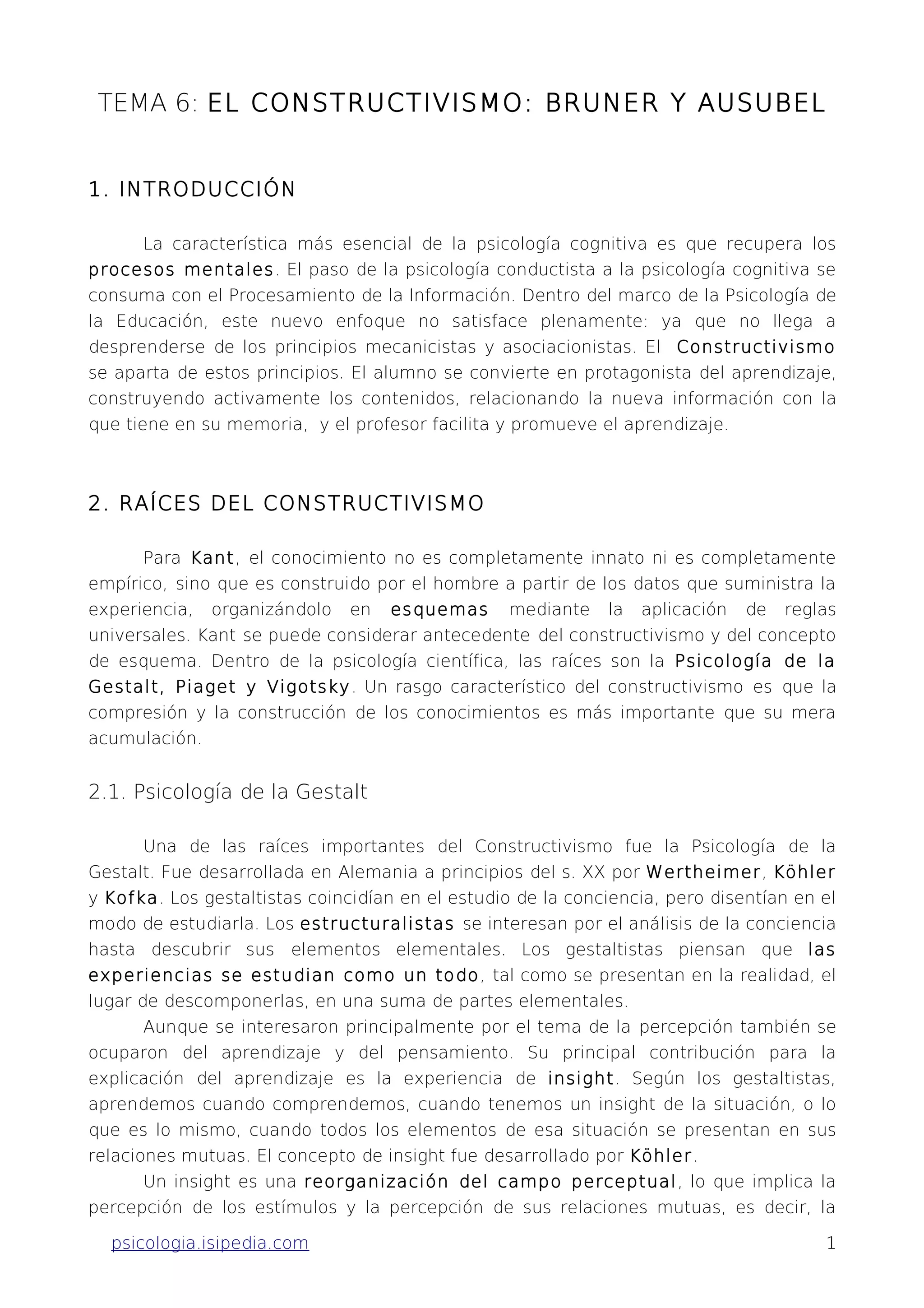 Constructivismo y Piaget,Vigotsky, Bruner | PDF